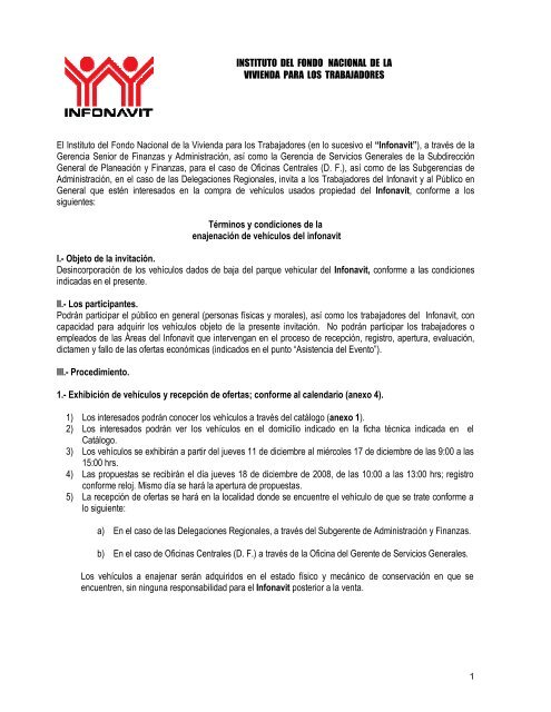INSTITUTO DEL FONDO NACIONAL DE LA VIVIENDA ... - Infonavit