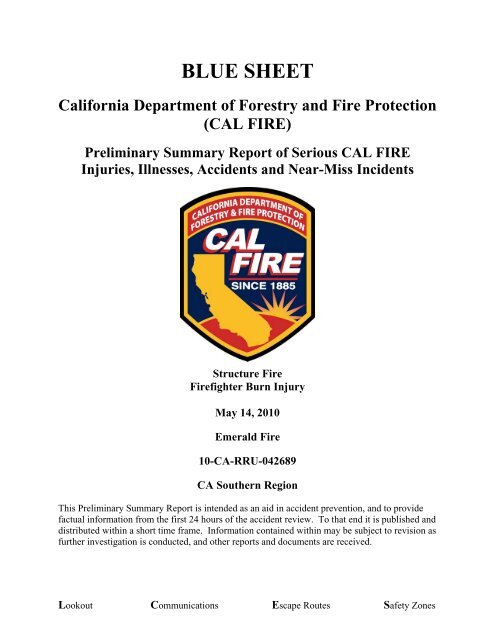 Blue Sheet - Wildland Fire