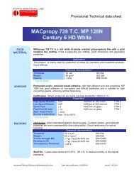 Technical data sheet - Mactac