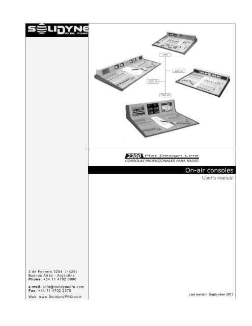 On-air consoles - Solidyne