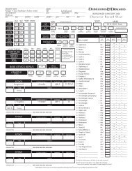 Pathfinder Character Sheet