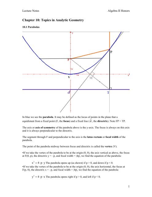 Chapter 9 Topics In Analytic Geometry