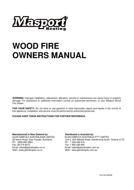 Masport i5000 Owners Manual - Pivot Stove & Heating