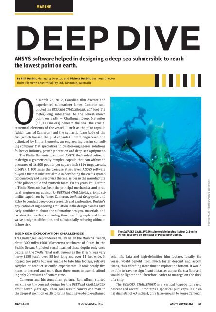 DEEP DIVE ANSYS software helped in designing a deep-sea ...