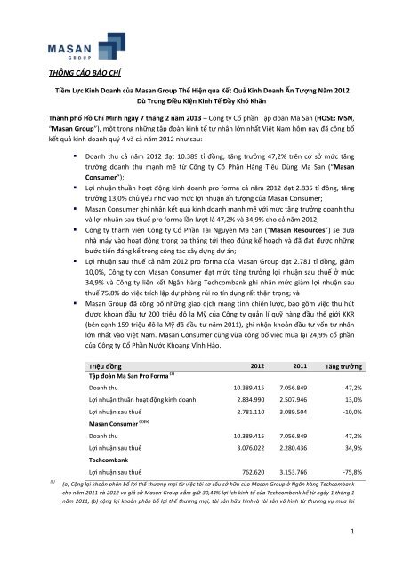 [Corporate Logo] - Masan Group