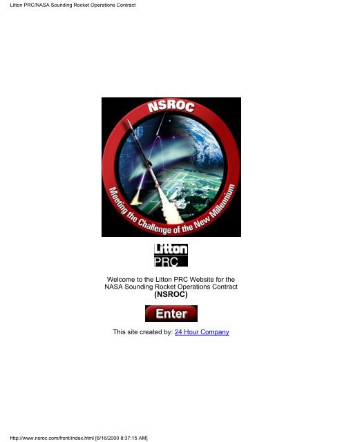 Litton PRC/NASA Sounding Rocket Operations Contract - AOE