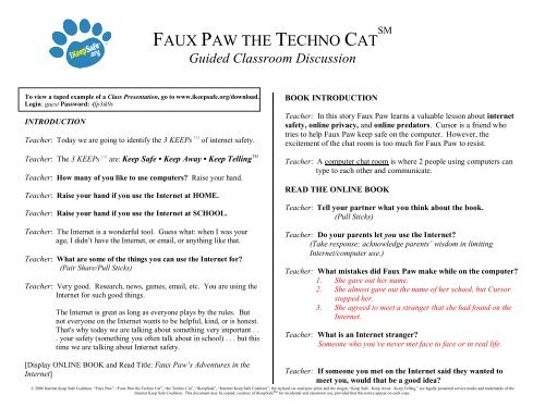 Faux Paw Guided Discussion Lesson Plan