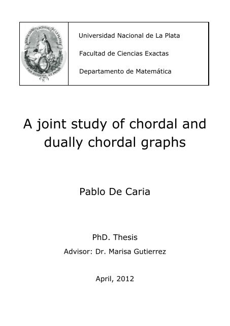 A joint study of chordal and dually chordal graphs - Departamento ...