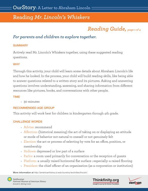 Reading Mr. Lincoln's Whiskers - National Museum of American ...