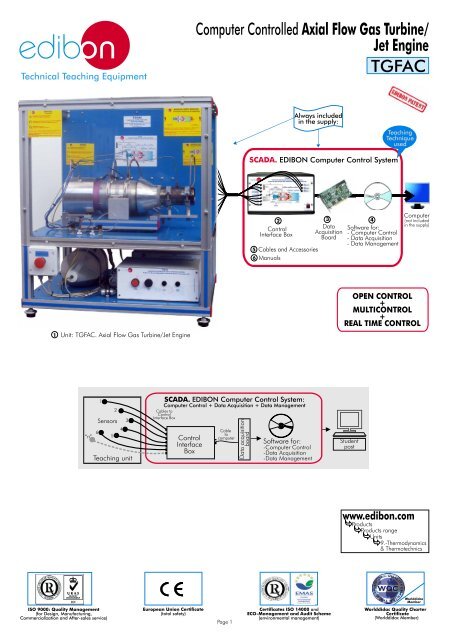 TGFAC Computer Controlled Axial Flow Gas Turbine/ Jet ... - Edibon