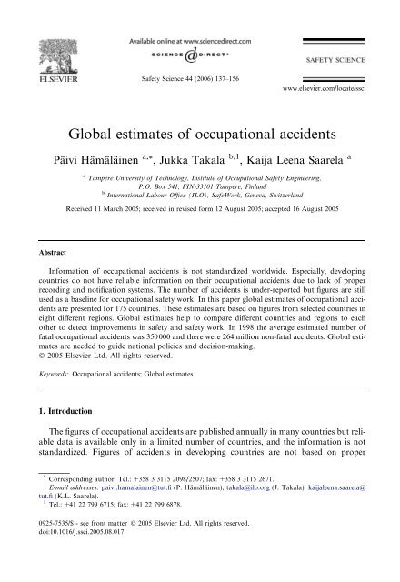 Global estimates of occupational accidents.pdf - Cry Wolf Project