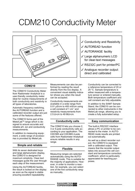 CDM210 Conductivity Meter - QuimiNet.com