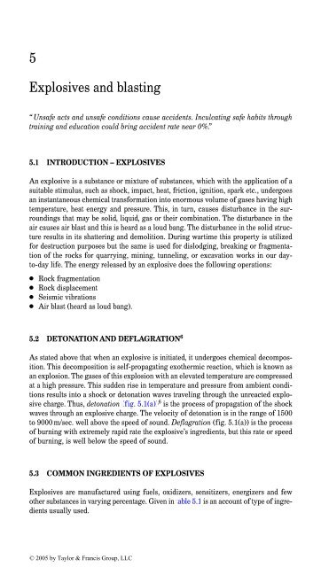 Explosives and blasting