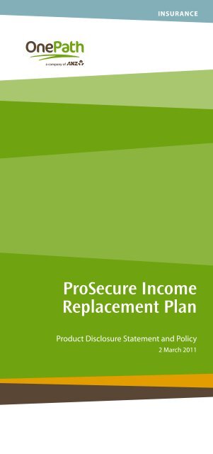 ProSecure Income Replacement Plan - OnePath