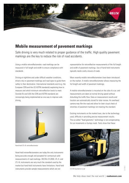 Mobile measurement of pavement markings - Delta