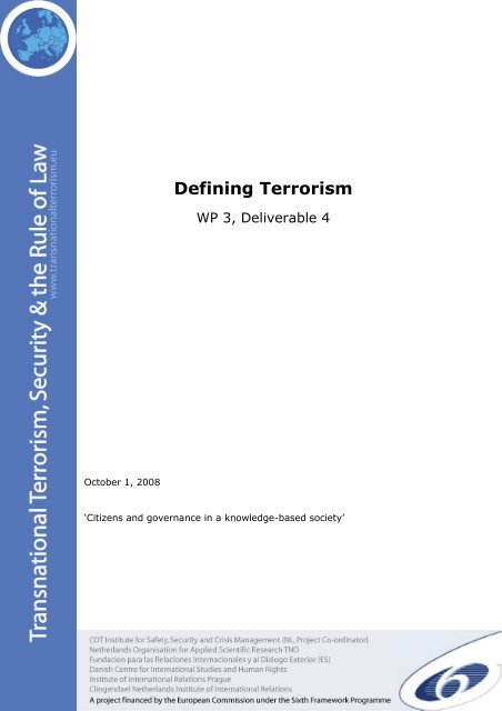 Defining Terrorism - Transnational Terrorism, Security & the Rule of ...