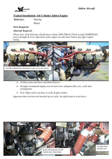 Typical Installation- 4/6 Cylinder Jabiru Engine - falcondesign