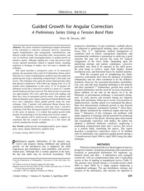 Guided Growth for Angular Correction - Pages
