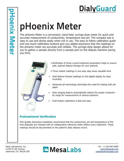 pHoenix Brochure - Mesa Labs
