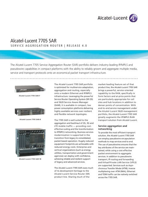 Alcatel-Lucent 7705 SAR - Adventus