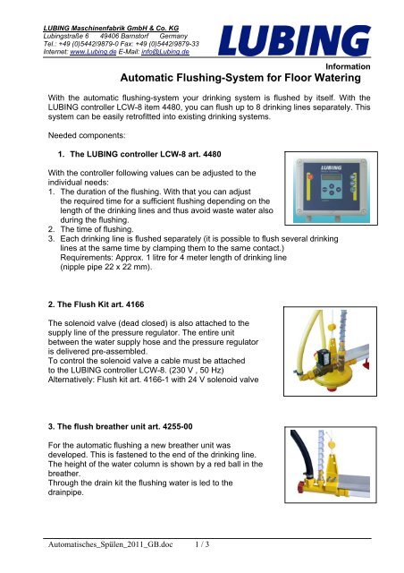 Automatic Flushing-System for Floor Watering - Lubing