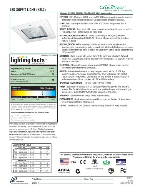 LED SOFFIT LIGHT (XSL2) - LSI Industries Inc.