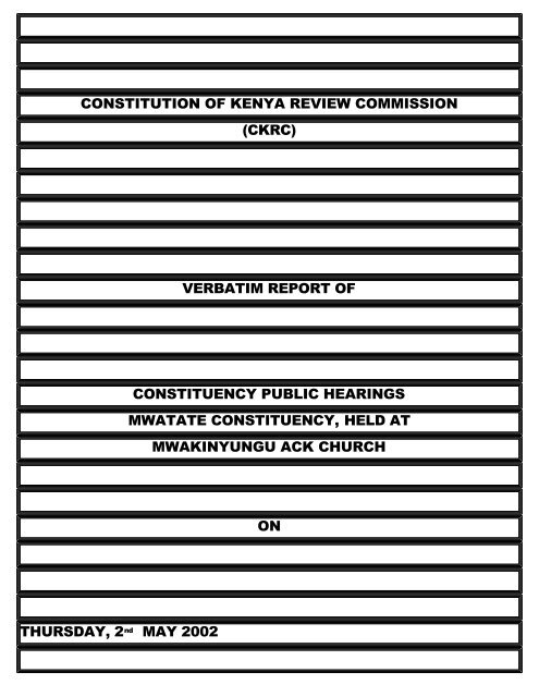 constitution of kenya review commission (ckrc ... - ConstitutionNet