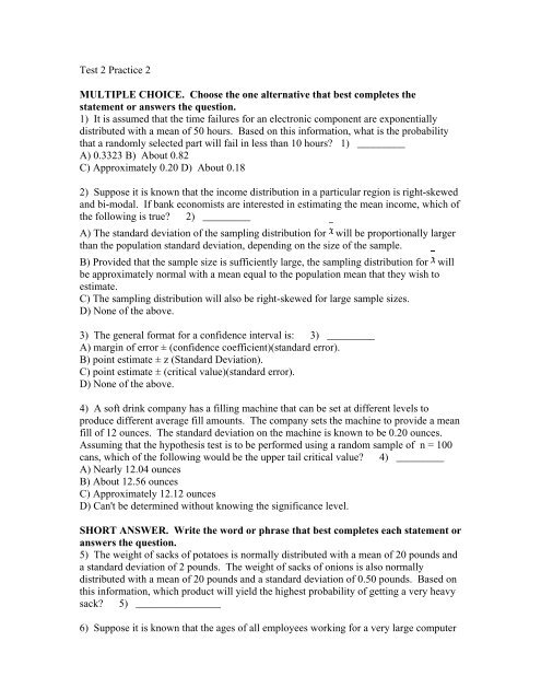 Another Sample Test 2