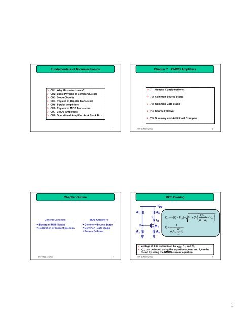 Fundamentals of Microelectronics Chapter 7 CMOS ... - DECOM