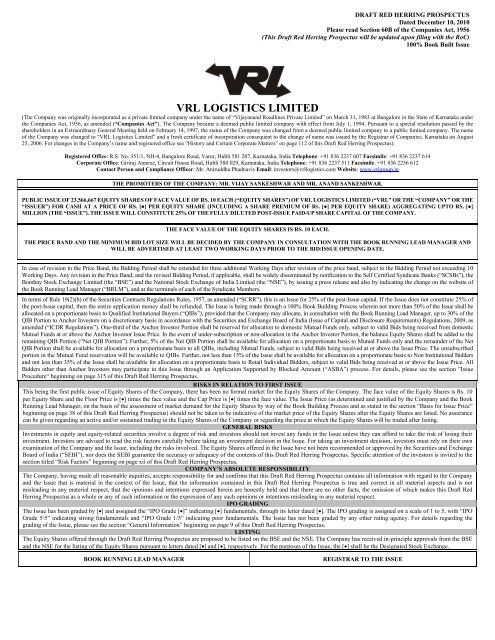 Vrl Logistics Logo