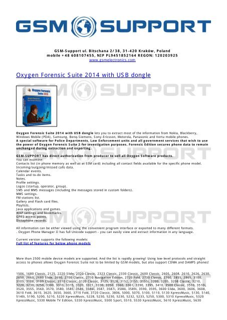 Oxygen Forensic Suite 2013 - Universal GSM Box