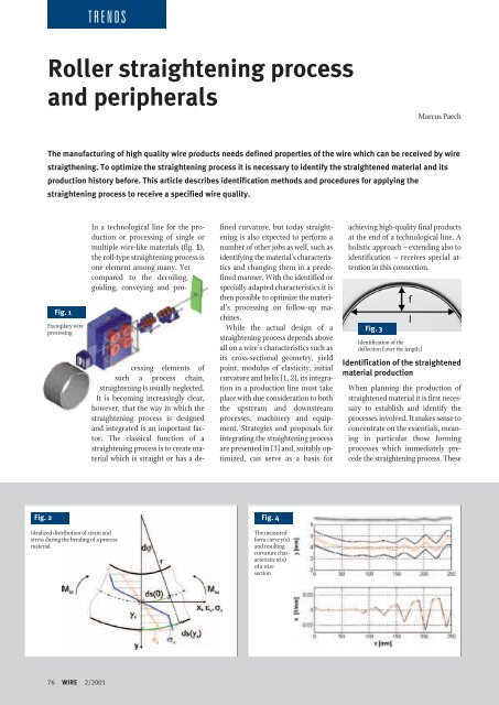 Roller straightening process and peripherals - WITELS-ALBERT ...