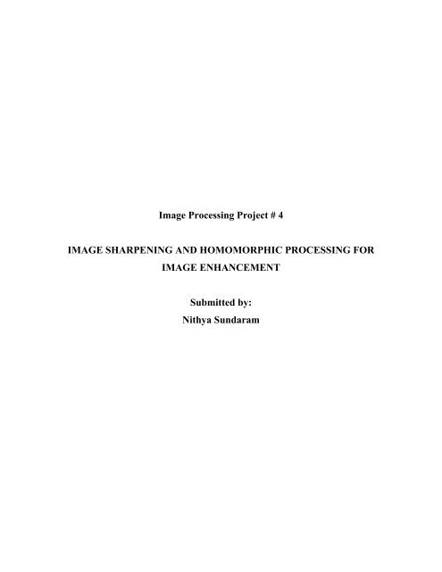 Image Processing Project # 3