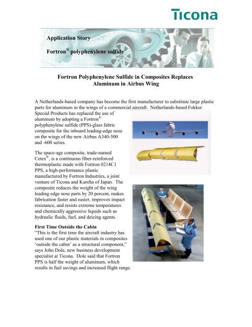 Fortron PPS Airbus Wing - Hi Polymers