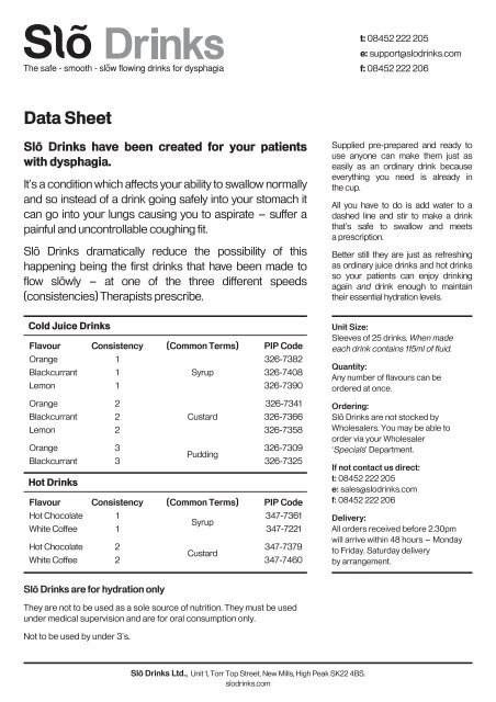 200 slo drinks pharmacy data sheet 4 pages.qxp