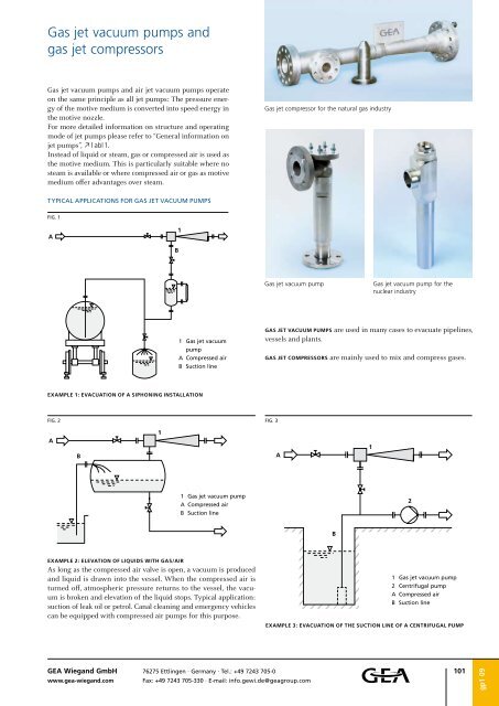 Gas jet vacuum pumps and gas jet compressors - GEA Wiegand ...