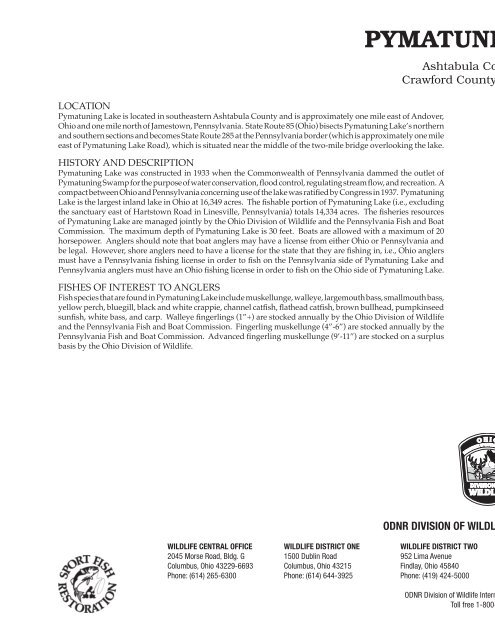 PYMATUNING LAKEAshtabula