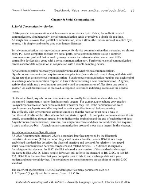 Chapter 5: Serial Communication - MWFTR