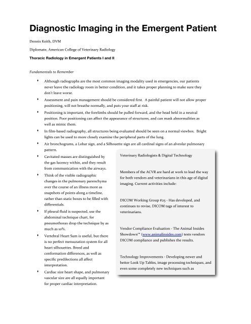 Diagnostic Imaging in the Emergent Patient