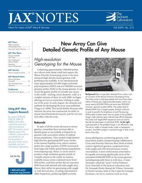 Download a PDF of this issue - JAX Mice and Services - The ...