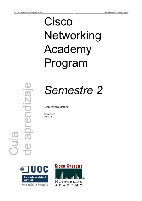 Cisco Networking Academy Program Semestre 2 Guía de aprendizaje