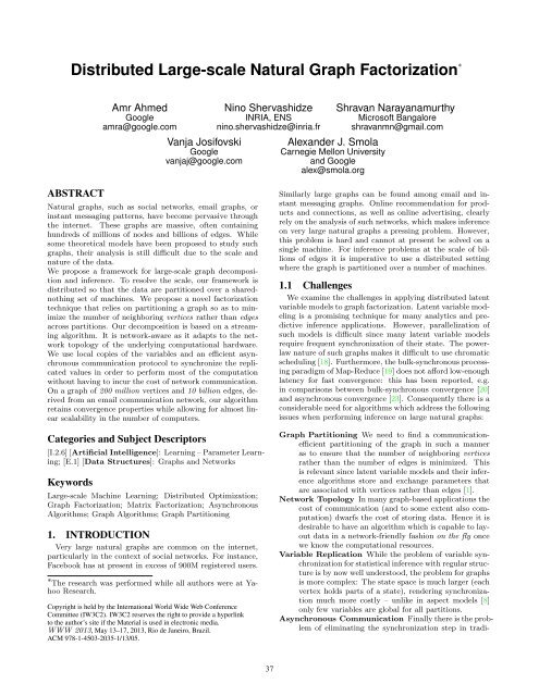 Distributed Large Scale Natural Graph Factorization