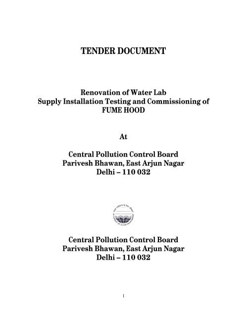 Tender Document for Renovation ofWater Lab Supply Installation ...