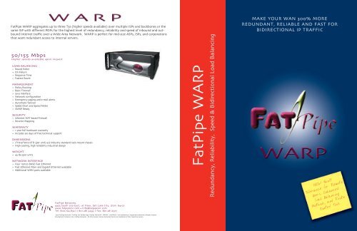 FatPipe Warp dynamic load balancing data sheet - pdf