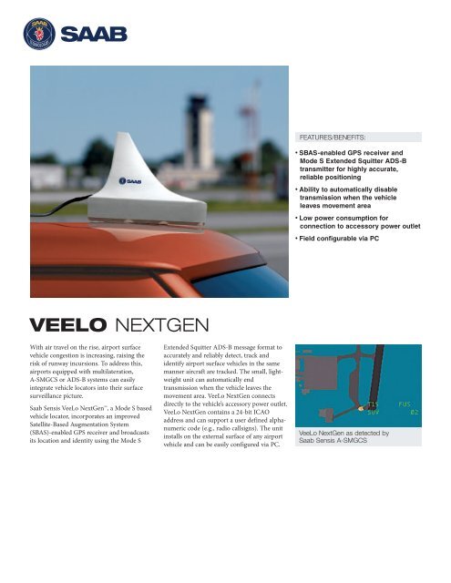 VeeLo NextGen Brochure - Saab Sensis
