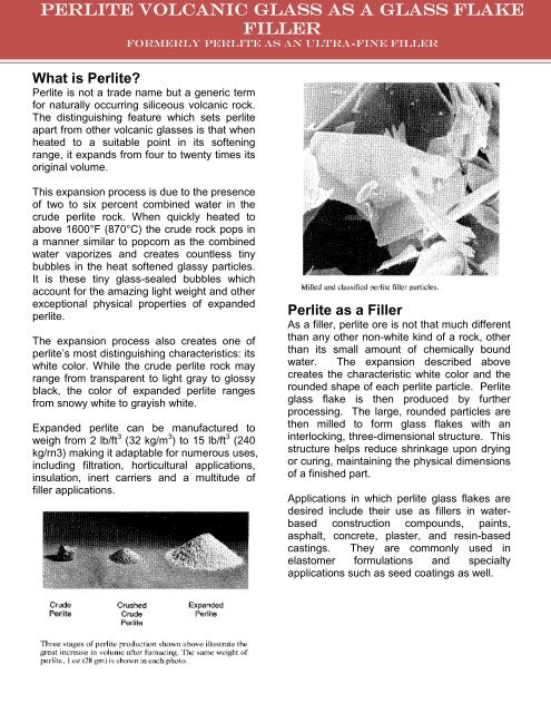 Perlite Volcanic Glass as a Hollow Microsphere Filler - Perlite Institute