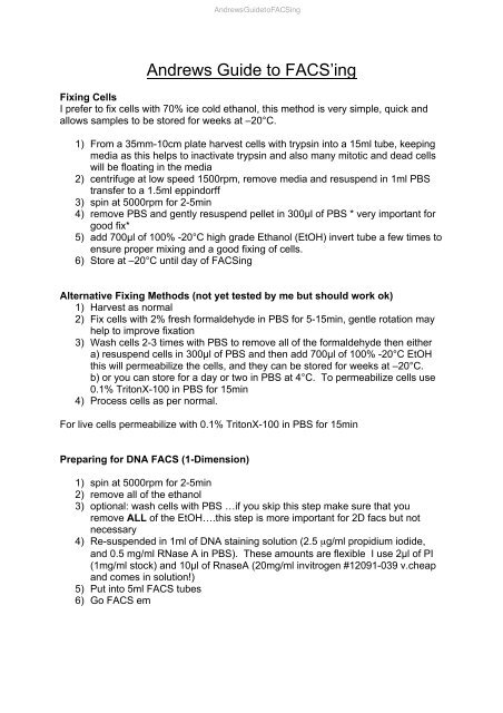 Andrews Guide to FACS'ing