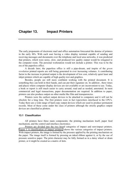 Chapter 3. Impact Printers - Lintech.org