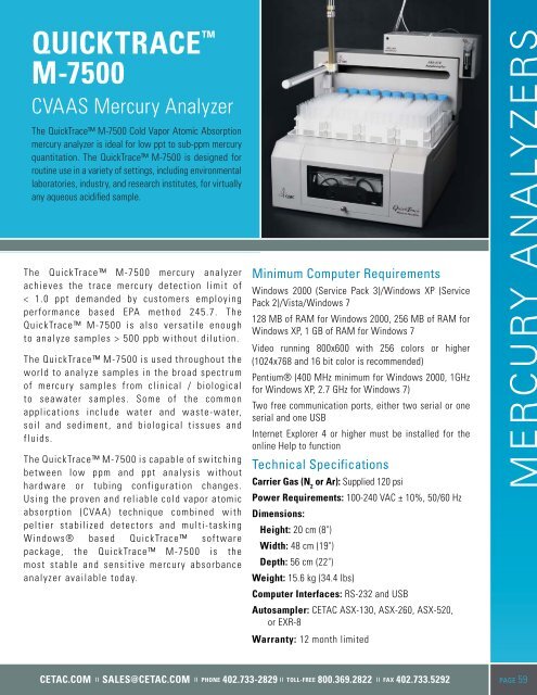M-7500 brochur - CETAC Technologies