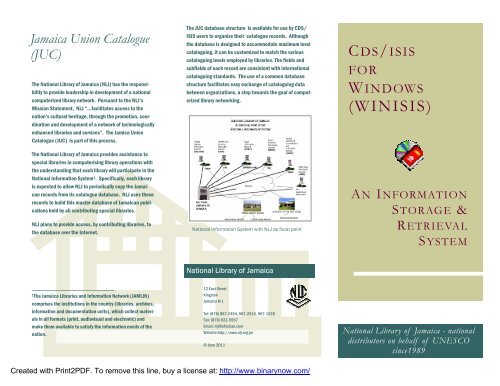 (WINISIS) - The National Library of Jamaica